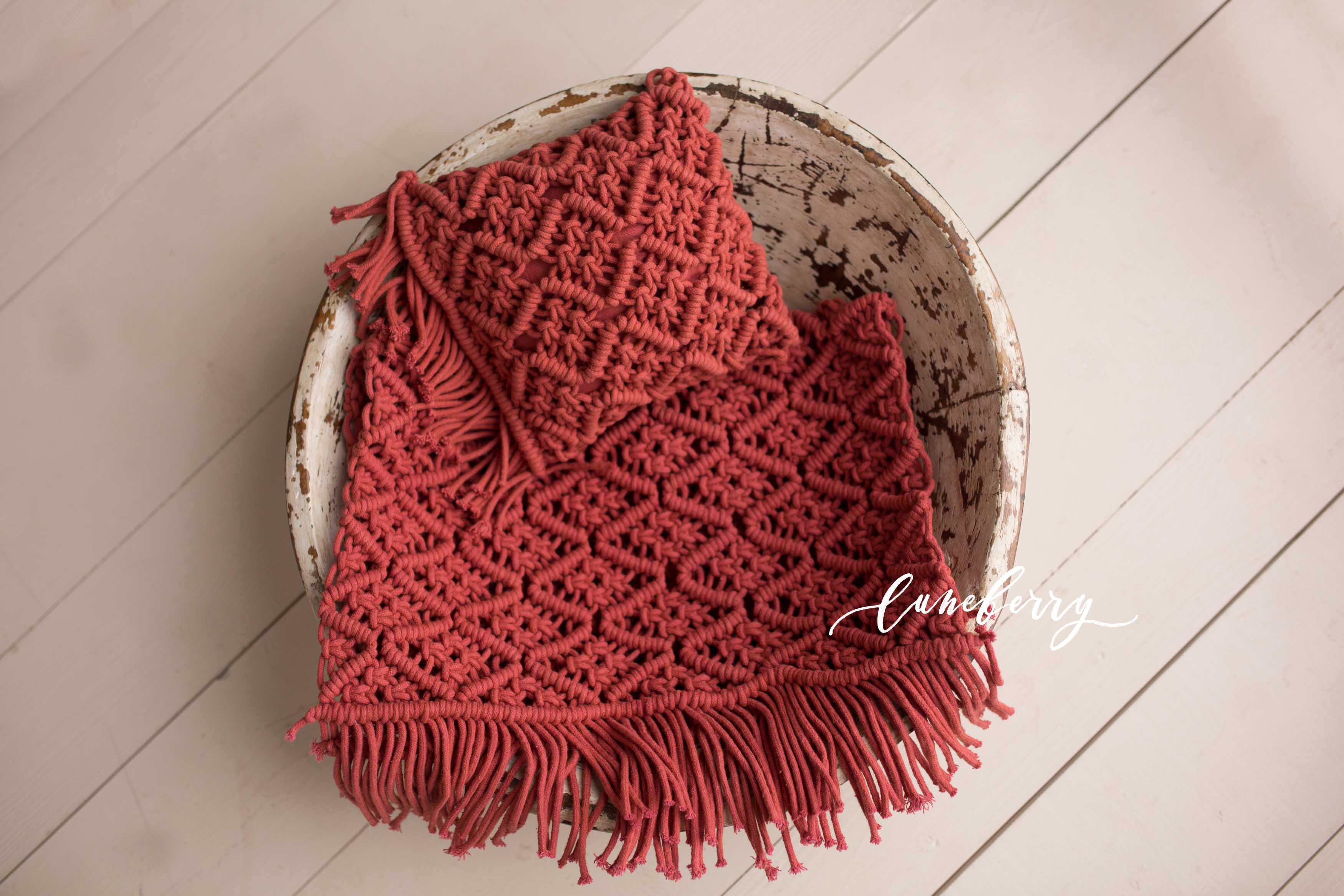 Burnt Coral Macrame set – Luneberry, LLC